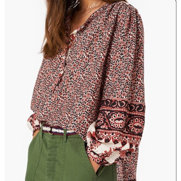 XiRENA | Tops | Xirena Huntley Henna Print Silk Blend Oversized ...